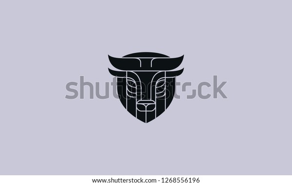 Simple Bull Icon Silhouette Vector Stock Vector (Royalty Free) 1268556196