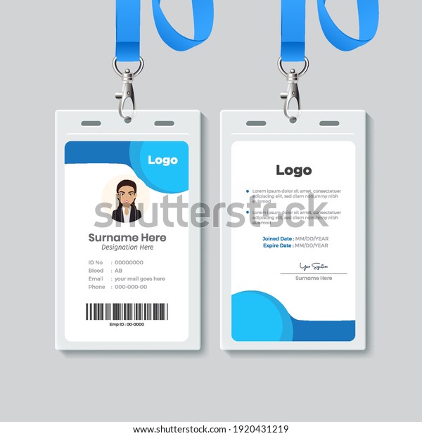 Simple Business Id Card Design Template: เวกเตอร์สต็อก (ปลอดค่า ...