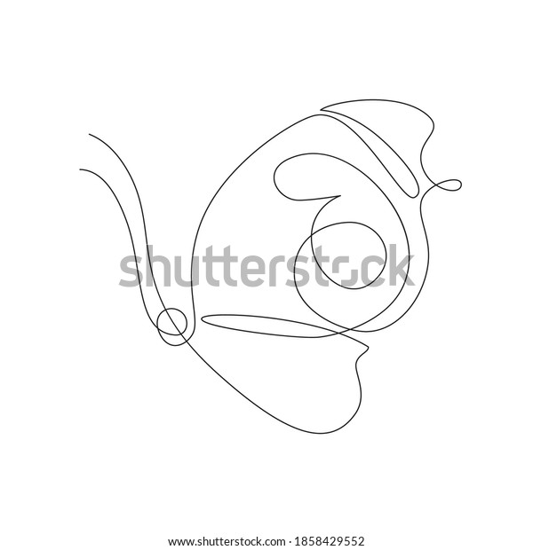 Simple Butterfly One Line Drawing Isolated Stock Vector (Royalty Free ...