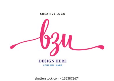 Simple Bzu Lettering Logo Easy Understand Stock Vector (Royalty Free ...