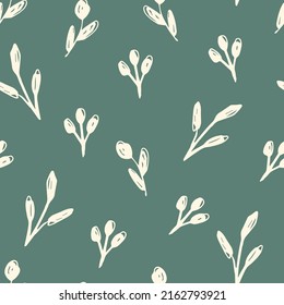 Simple Calm Floral Vector Seamless Pattern Stock Vector (Royalty Free ...