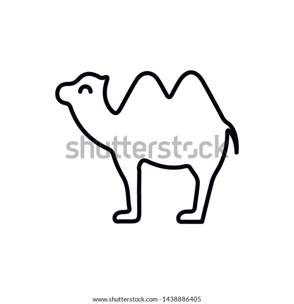 Simple Camel Line Icon Stroke Pictogram Stock Vector (Royalty Free ...