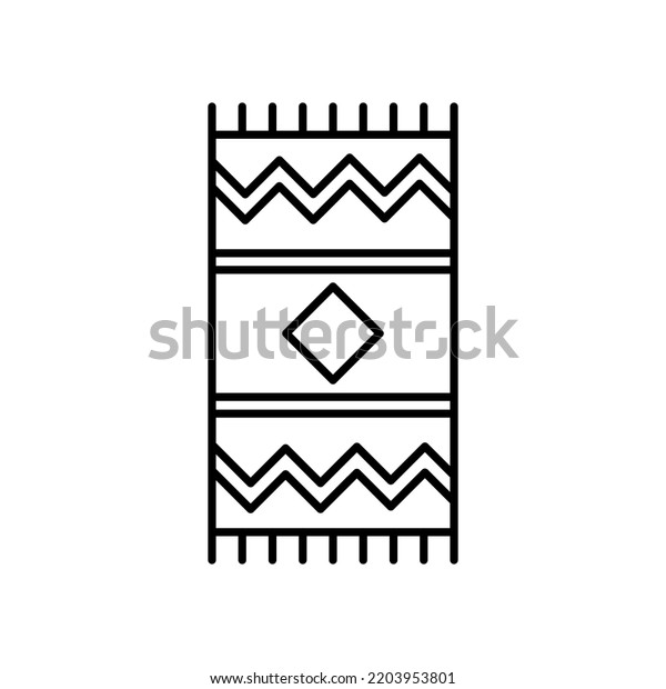 Simple Carpet Outline Vector Black Icon Stock Vector (Royalty Free ...