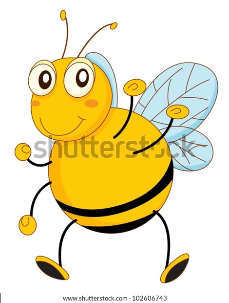 Simple Cartoon Bee Stock Vector (Royalty Free) 102606743 | Shutterstock
