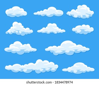 Simple Cartoon Clouds Vector Collection Isolated Stock Vector (Royalty ...