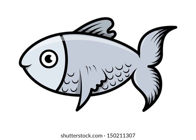 Simple Cartoon Fish Illustration Stock Vector (Royalty Free) 150211307 ...