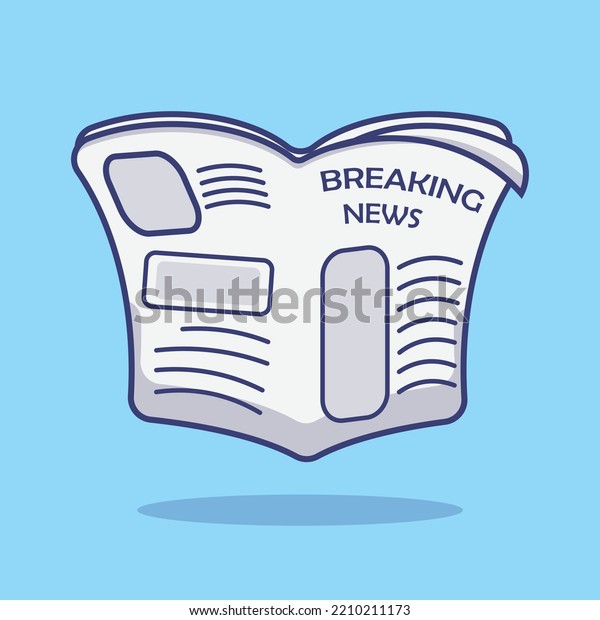 Simple Cartoon Illustration Open Newspaper Office Stock Vector (Royalty ...