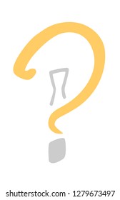 Simple Cartoon Illustration Yellow Question Mark Stock Vector (Royalty ...