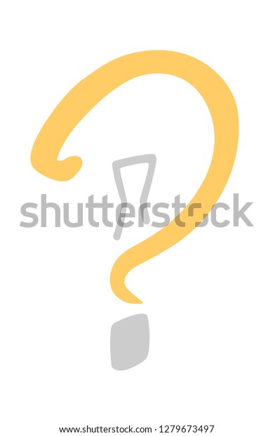 Simple Cartoon Illustration Yellow Question Mark Stock Vector (Royalty ...