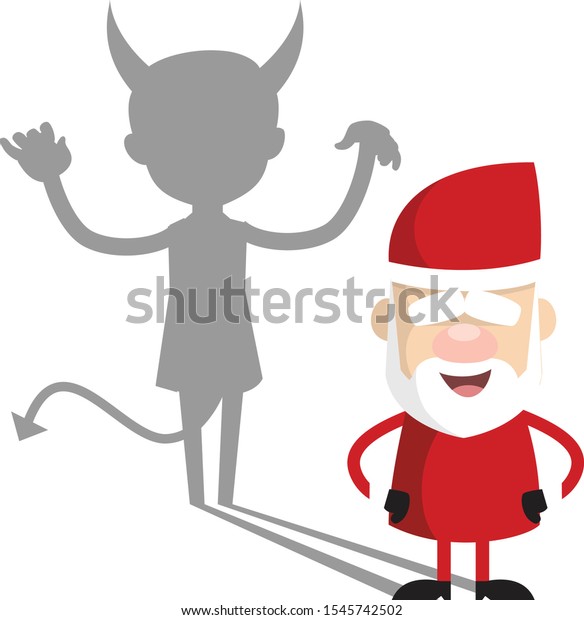Simple Cartoon Santa Devil Person Standing: vector de stock (libre de ...