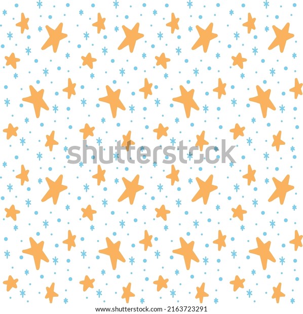 Simple Cartoon Sparkly Star Seamless Pattern Stock Vector (Royalty Free ...