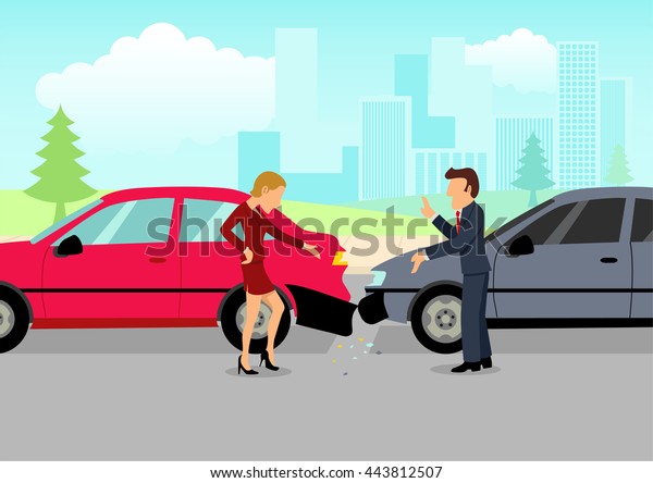 Simple Cartoon Two Drivers Arguing After Stock Vector (Royalty Free ...