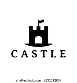 Simple Castle Silhouette Vector Logo Design Stock Vector (Royalty Free ...