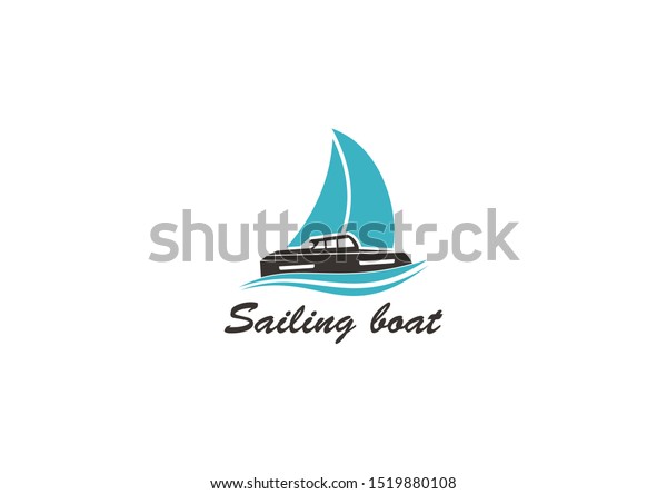 Simple Catamaran Sailboat Vector Logo Stock Vector (Royalty Free ...