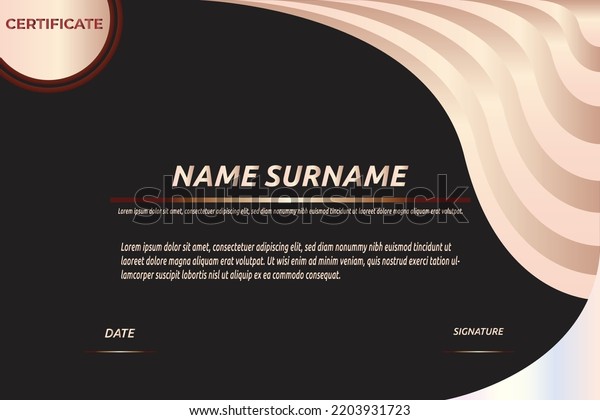 Simple Certificate Loyal Award Stock Vector (Royalty Free) 2203931723 ...