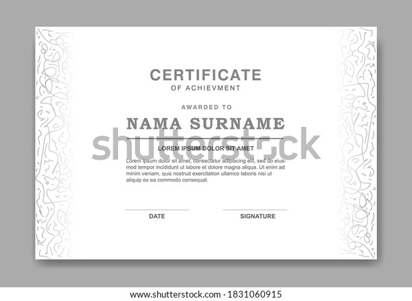 Simple Certificate Template Design Diploma Modern Stock Vector Royalty