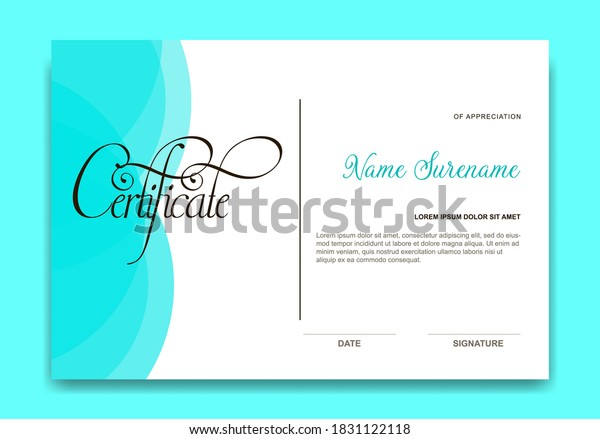 Simple Certificate Template Design Diploma Modern Stock Vector (Royalty ...