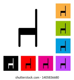 Simple Chair Icon Different Color Background Stock Vector (Royalty Free ...