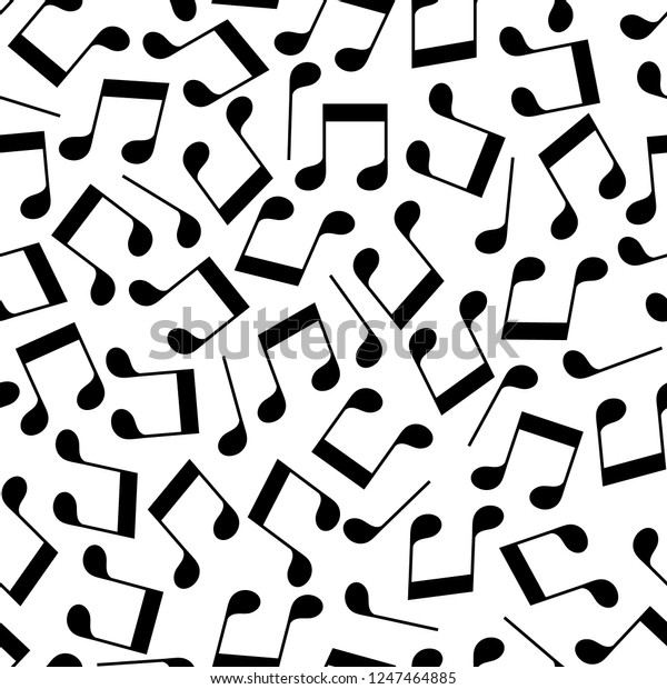 Simple Chaotic Music Notes Black White Stock Vector (Royalty Free ...