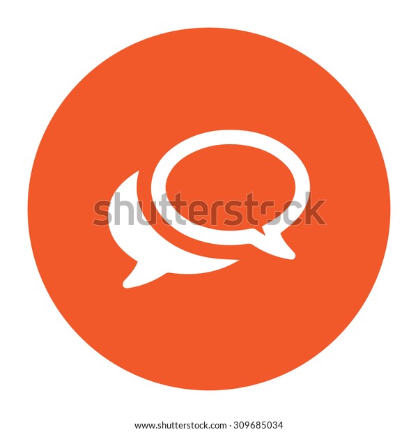 Simple Chat Dialogue Flat White Symbol: เวกเตอร์สต็อก (ปลอดค่าลิขสิทธิ์ ...