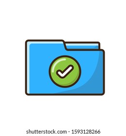 Simple Check Folder Icon Illustration Stock Vector (Royalty Free ...