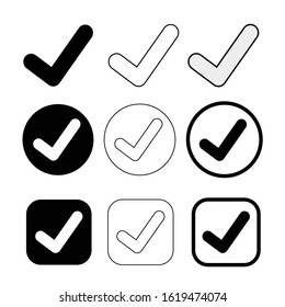 Simple Check Mark Icon Sign Design Stock Vector (Royalty Free) 1619474074