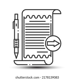 Simple Check Out Outline Icon Left Stock Vector (Royalty Free ...