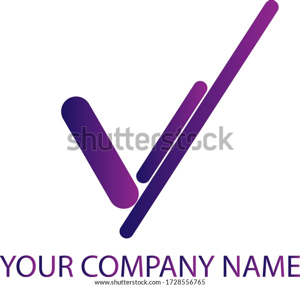 Simple Checkmark Icon Company Logo Purple Stock Vector (Royalty Free ...