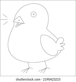 Simple Chick Animals Line Drawing Arts Stock Vector (Royalty Free ...
