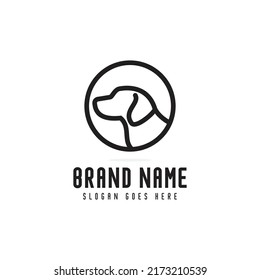 Simple Circle Dog Logo Design Linear Stock Vector (Royalty Free ...