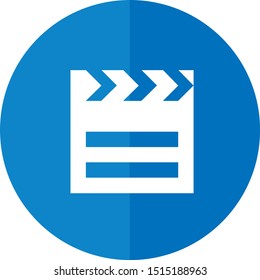 Simple Clapper Board Icon Symbol Circle Stock Vector (Royalty Free ...