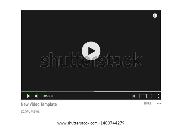 Simple Classic Style Dark Video Player Stock Vector (Royalty Free ...