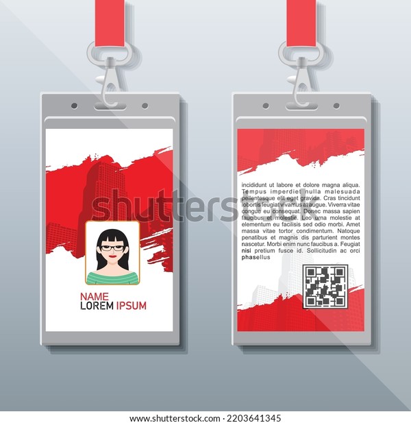 Simple Clean Id Card Design Template Stock Vector (Royalty Free ...