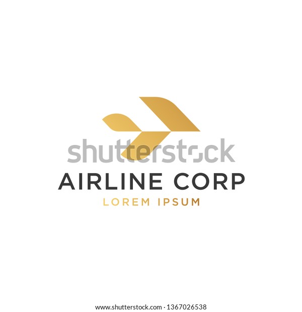 Simple Clean Modern Airline Logo Template Stock Vector (Royalty Free ...