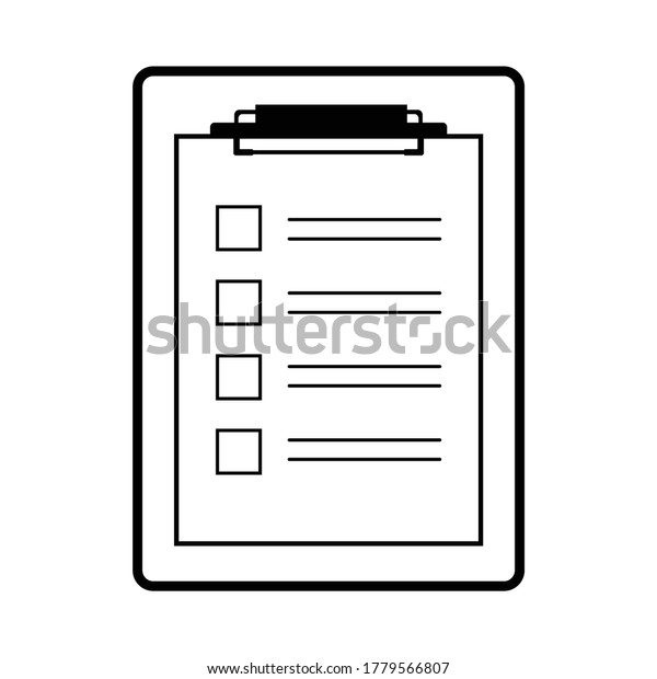 Un simple portapapeles. Lista de verificación en blanco. Dibujo de ...