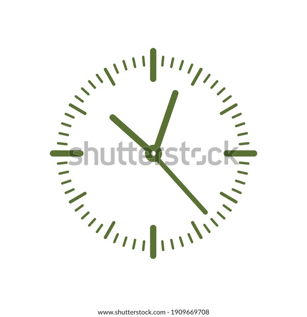 Simple Clock Face Icon On White Stock Vector (Royalty Free) 1909669708 ...