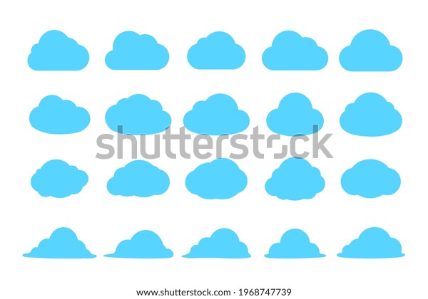 Simple Cloud Set Design Vector Isolated Stock Vector (Royalty Free ...