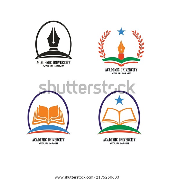 Simple Collection College University Logos Stock Vector (Royalty Free ...