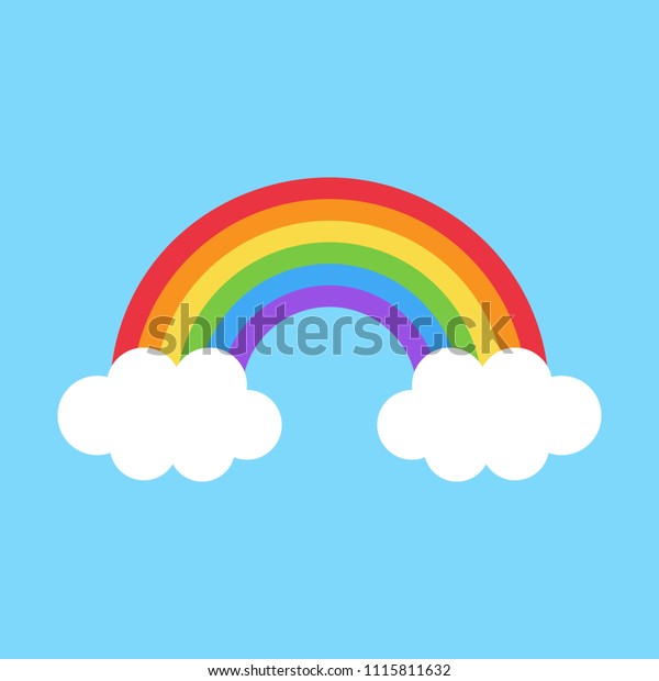 Simple Colorful Cute Rainbow Vector Illustration Stock Vector (Royalty ...