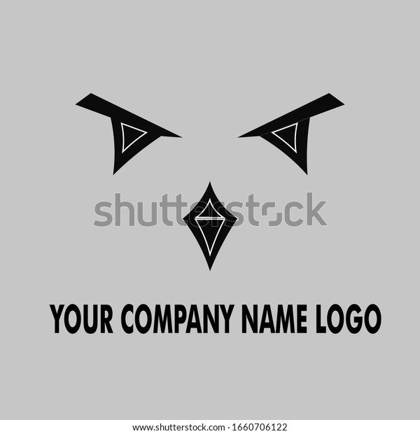 Simple Company Name Vector Logo Owl Stock Vector (Royalty Free ...