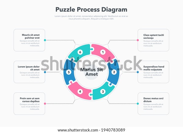 Simple Concept Puzzle Process Diagram Six Stock Vector (Royalty Free ...