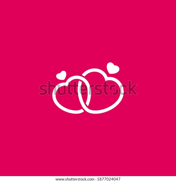 Simple Connected Love Rings Logo Stock Vector (Royalty Free) 1877024047
