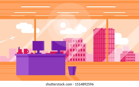 Simple Corporate Office Vector Illustration Stock Vector (Royalty Free ...