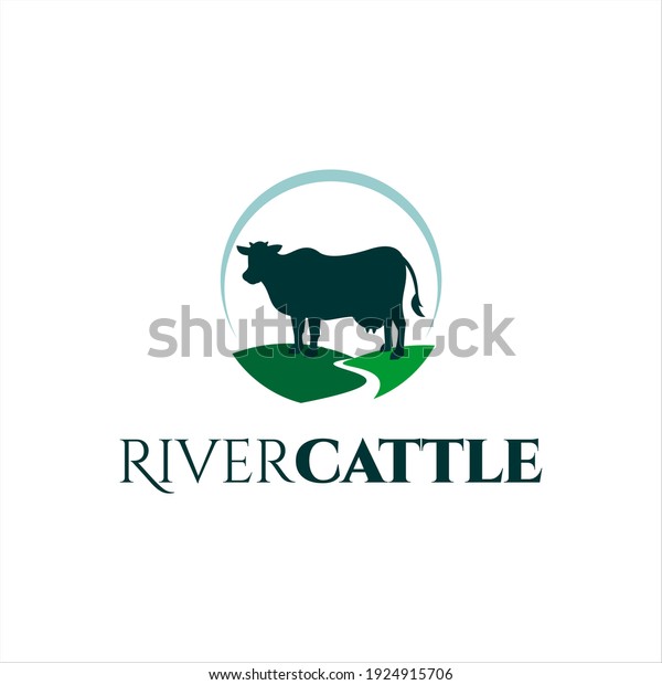 Simple Cow Logo Animal Vector Silhouette Stock Vector (Royalty Free ...