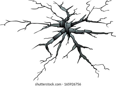 Simple Crack Isolated On White Vector Stock Vector (Royalty Free ...