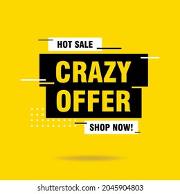 Simple Crazy Offer Banner Design Crazy Stock Vector (Royalty Free ...