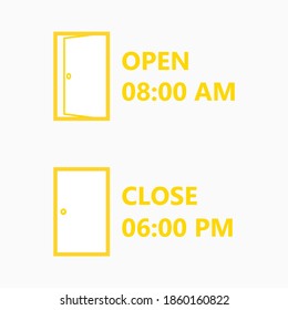 Simple Creative Business Operation Hours Open Stock Vector (Royalty ...