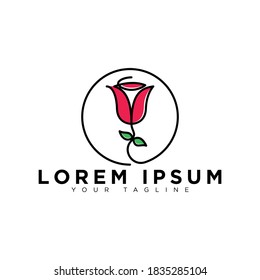 Simple Creative Rose Logo Design Stock Vector (Royalty Free) 1835285104 ...