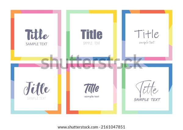 Simple Cute Colorful Frame That Can Stock Vector (Royalty Free ...