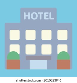 Simple Cute Hotel Illustration Flat Design Stock Vector (Royalty Free ...